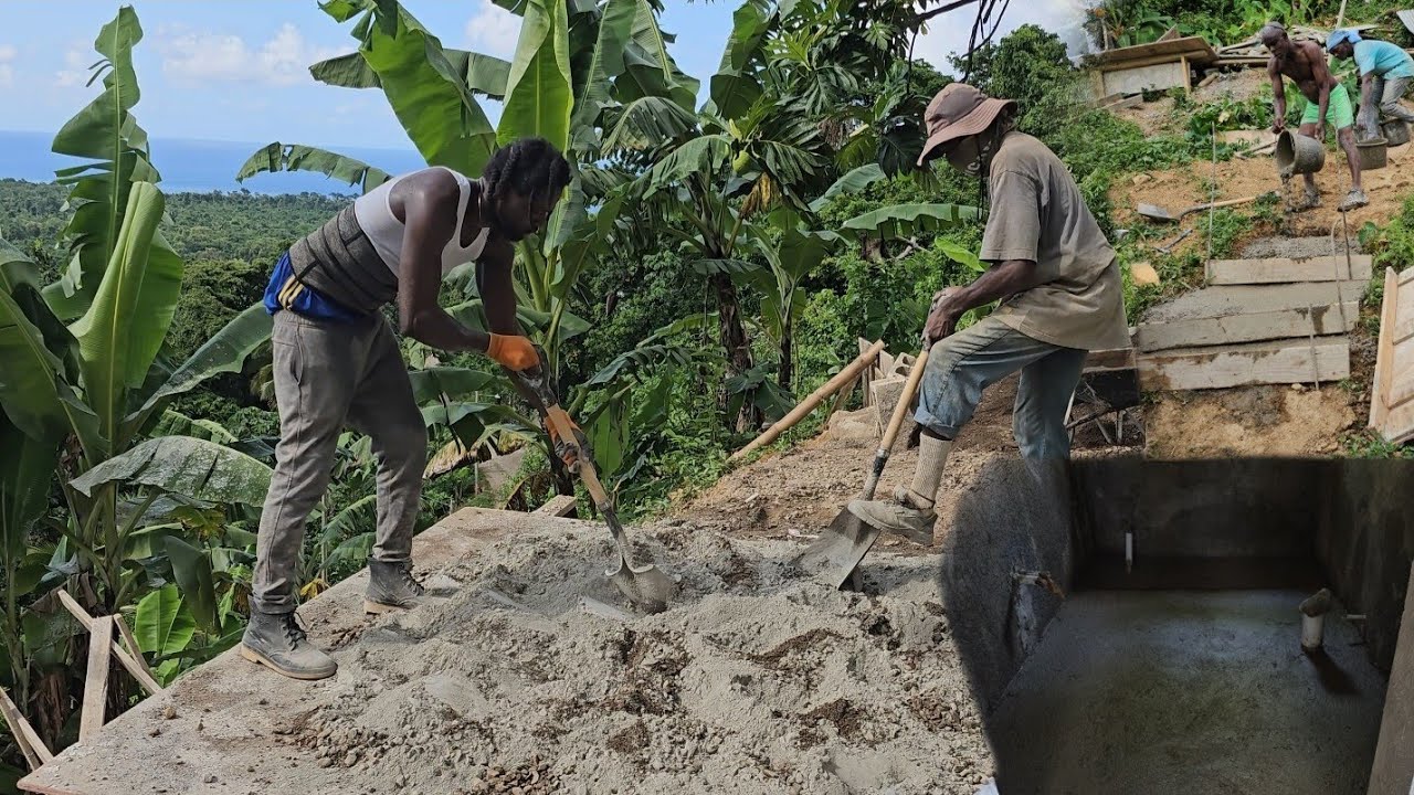 casting the house floor | doing our final touch | building a step - YouTube