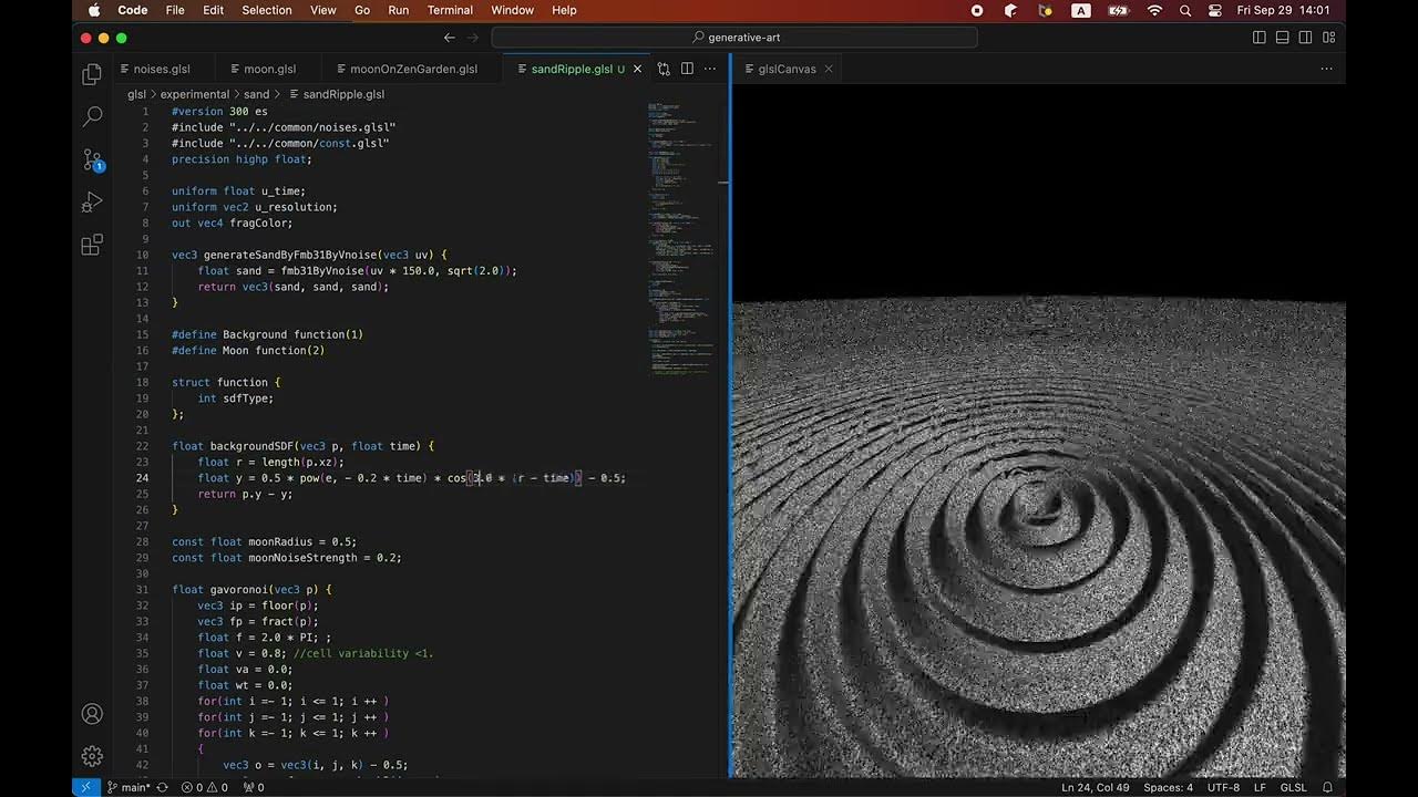 Art coding: generate sand ripple - YouTube