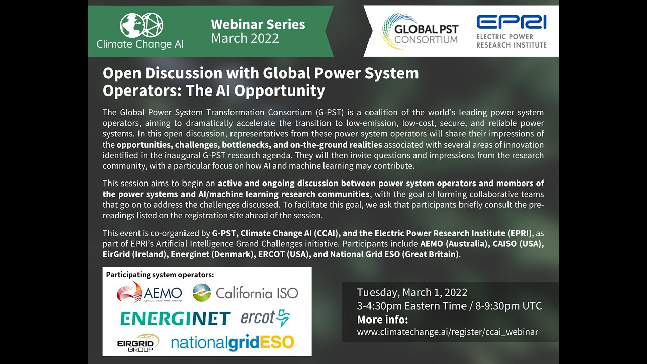 Open Discussion with Global Power System Operators: The AI Opportunity ...