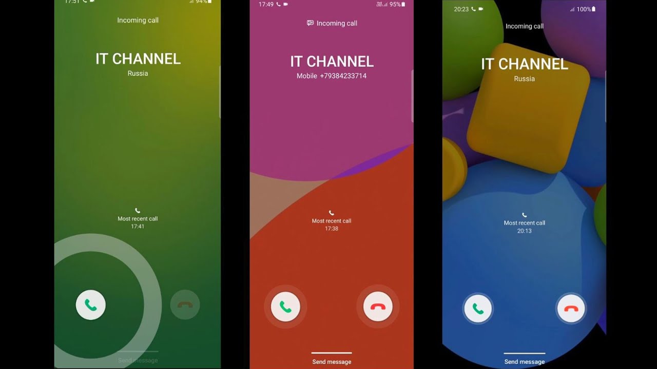 Samsung Galaxy M12 A22 A52 Incoming Call (Screen Video) - YouTube