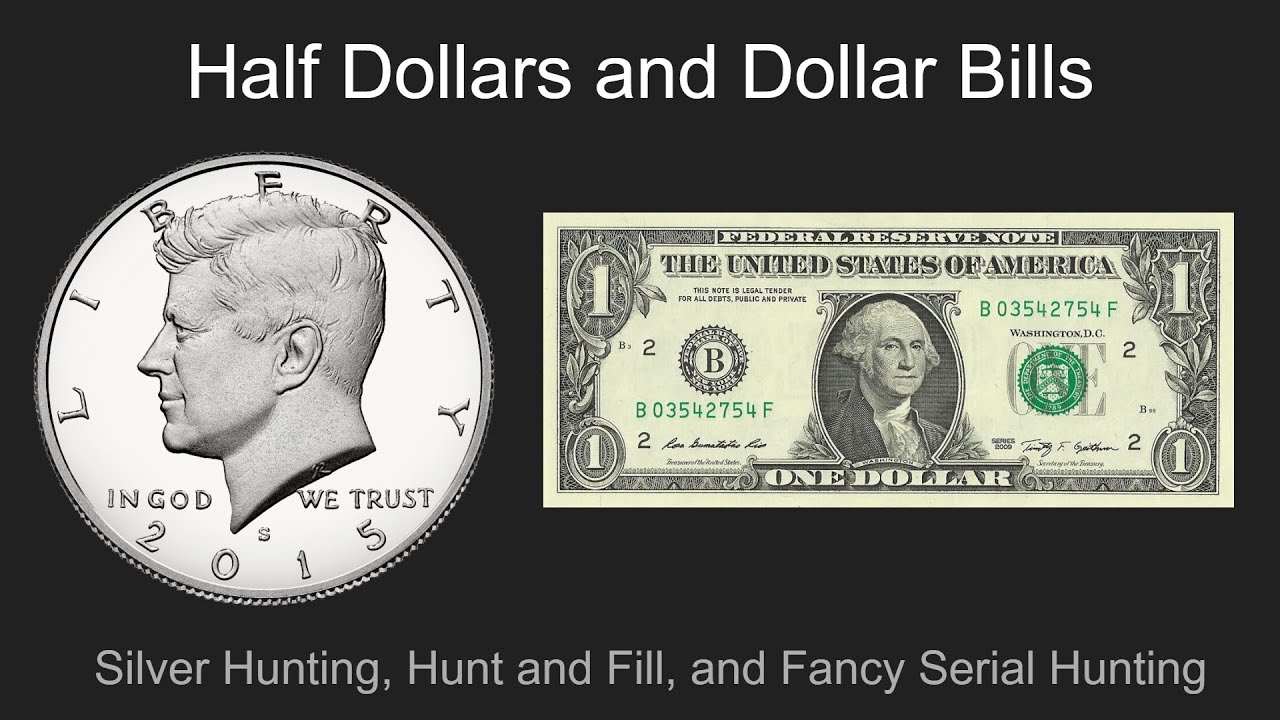 Coin Roll and Fancy Serial Number Hunting | $40 Half Dollars and 100 $1 ...