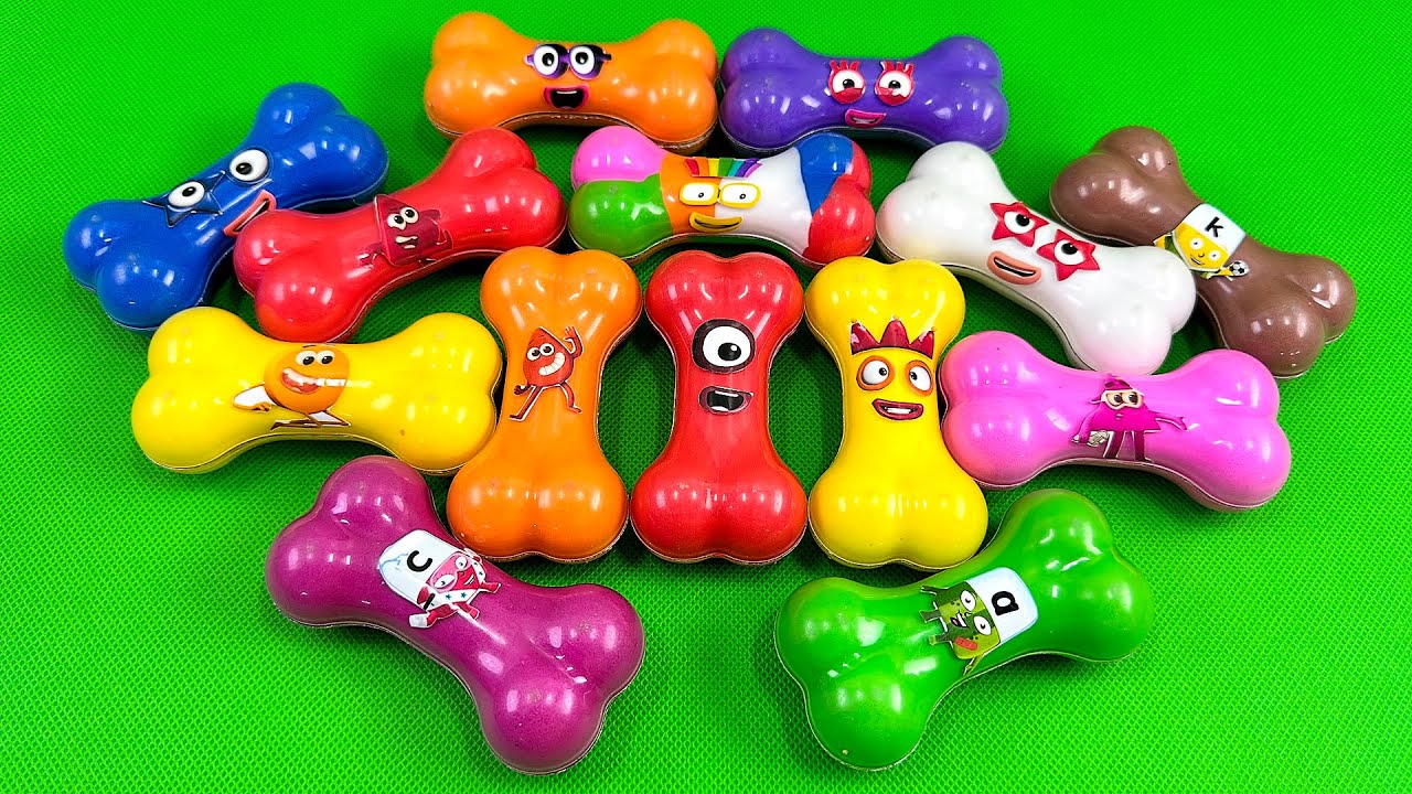 Mixing Rainbow CLAY with Numberblocks Two Orange in Bone! ASMR - YouTube