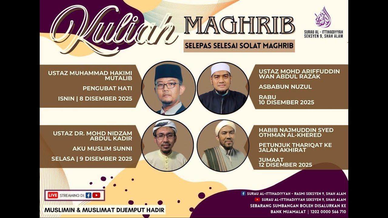 LiVe @alittihadiyyah KULIAH MAGHRIB | 12 DISEMBER 2025 | 22 JAMADIL ...