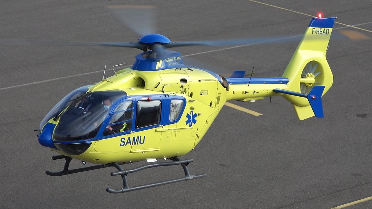 Airbus Helicopters H135 (EC135 T2+) landing at Nancy airport | Samu 54 ...