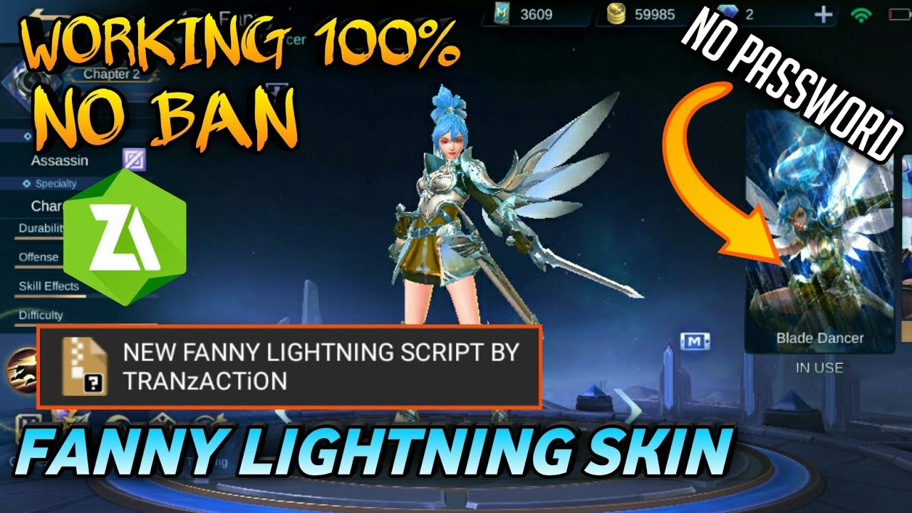 NEW SCRIPT FANNY LIGHTNING FULL EFFECT - YouTube