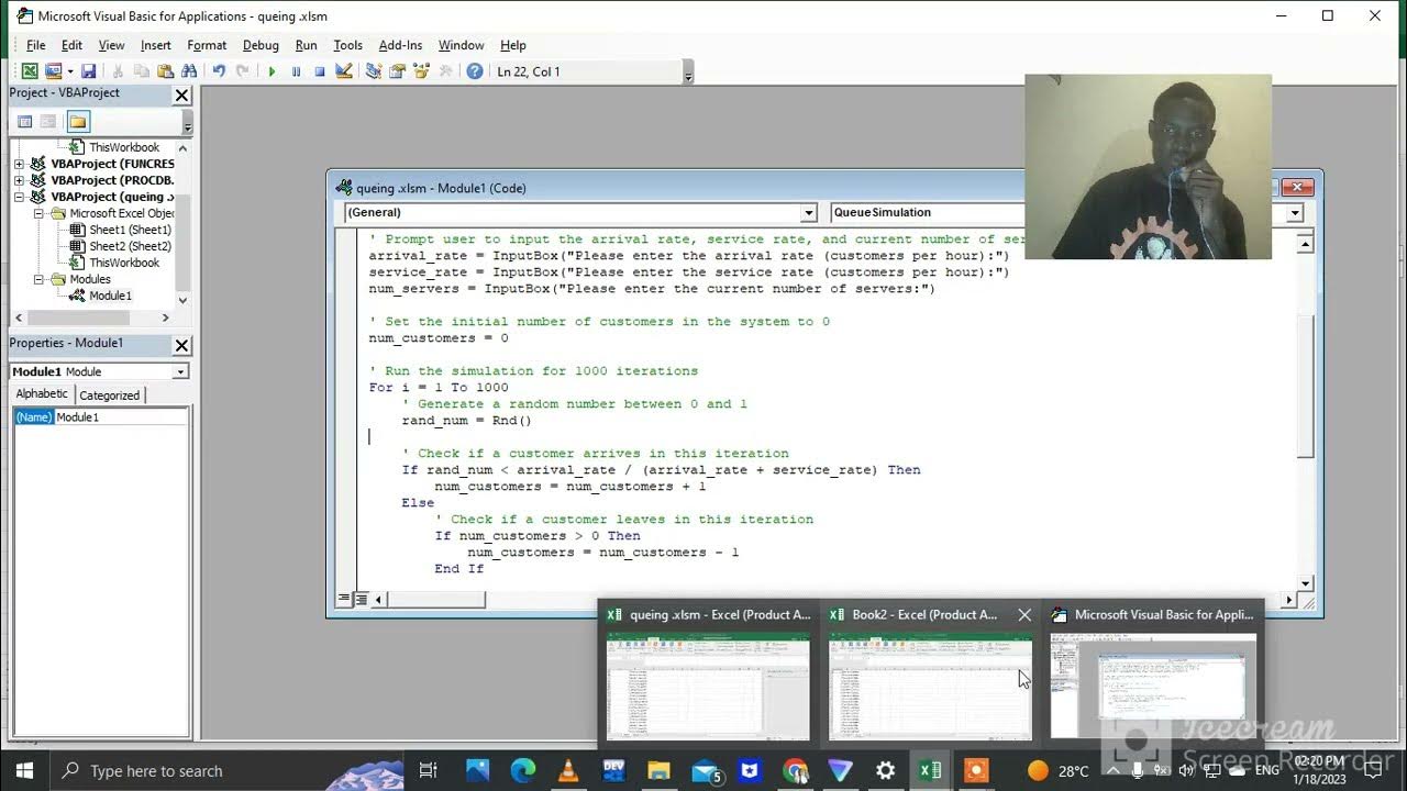 Queue Simulation using excel - YouTube