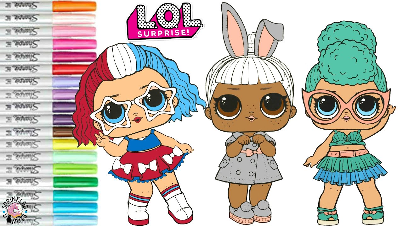 LOL Surprise Coloring Book Pages Jubilee Aqua and Carots LOL Present ...