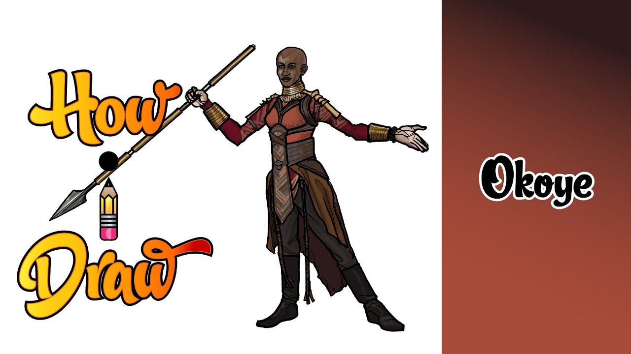 How I Draw OKOYE from BLACK PANTHER - YouTube