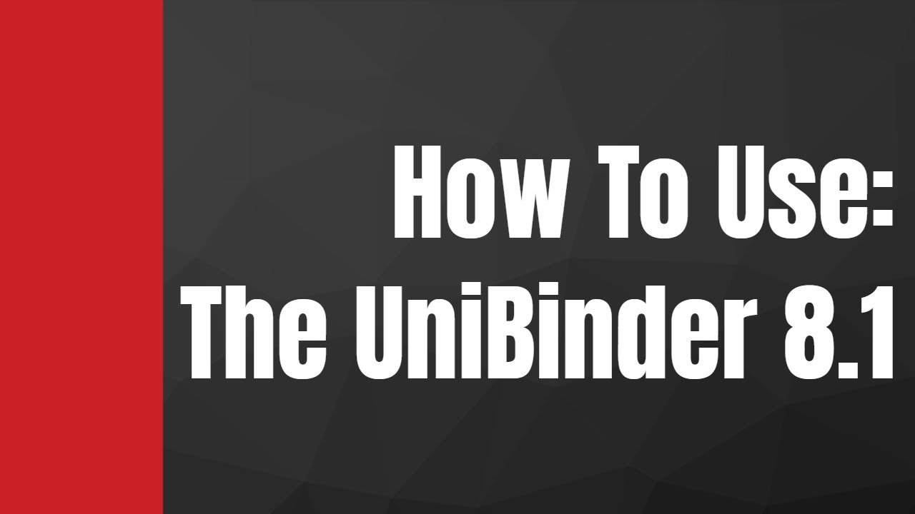 How to use the UniBinder 8.1 Thermal Binding System by Unibind® - YouTube