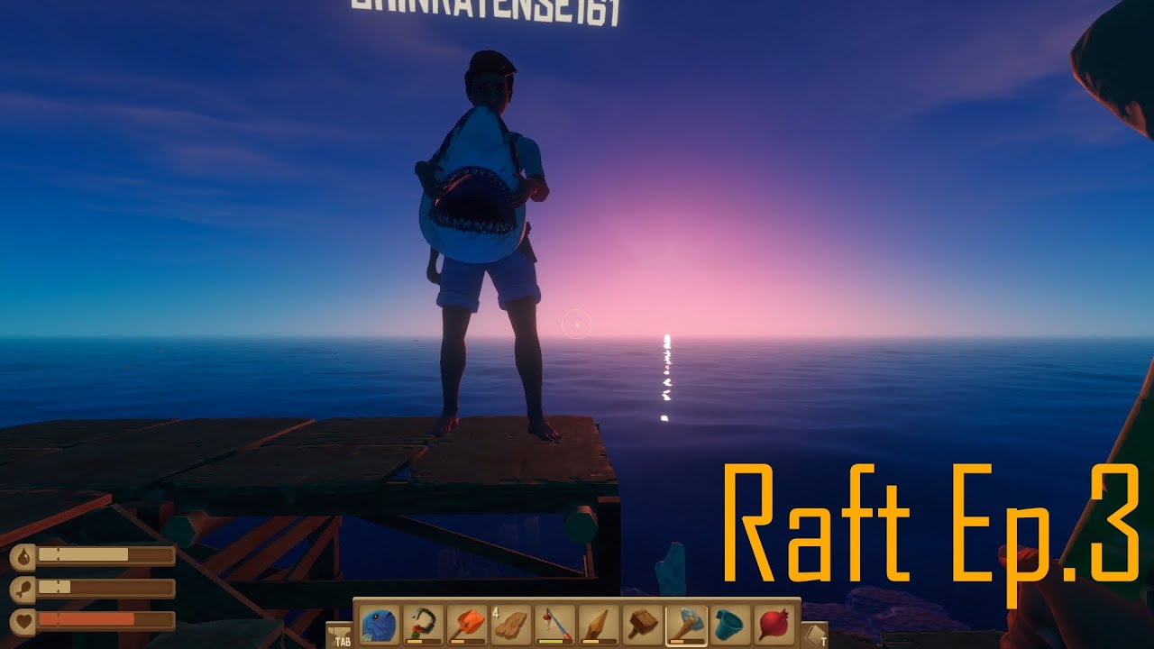 Raft gameplay- Episode.3 CubicalCelery joins us! taking down Bruce ...