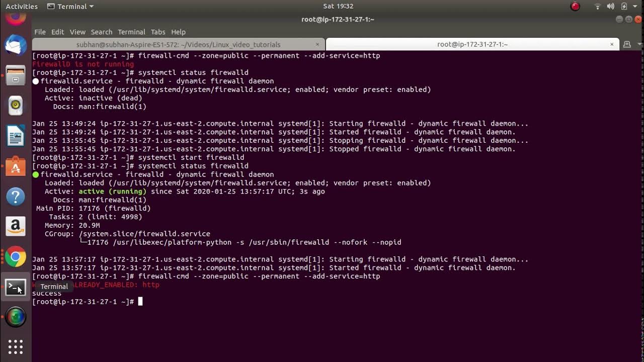 Creating AWS instance EC2 (free tier) with Redhat RHEL 8 and install configuring Nginx part 3 ...