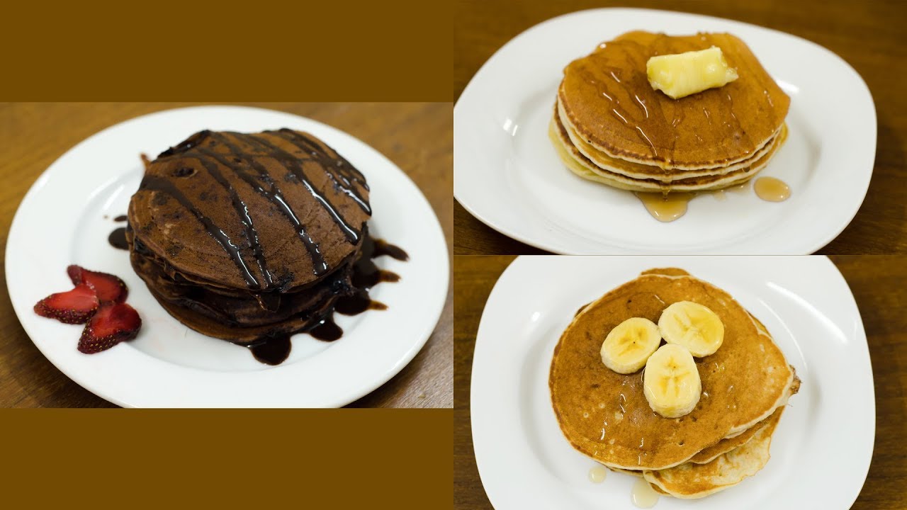 EGGLESS 3 EASY DIFFERENT PANCAKE RECIPE l CHOCO PANCAKE l BANANA PANCAKE l BASIC PANCAKE - YouTube