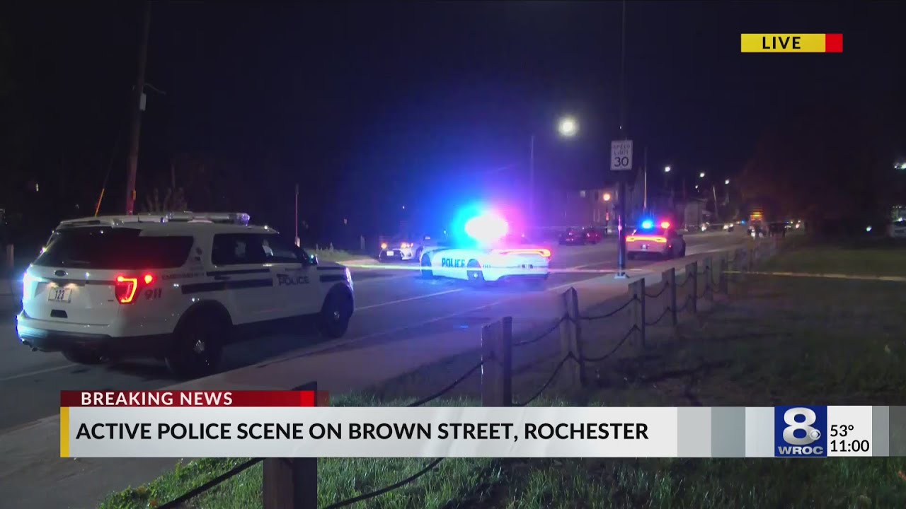 Rochester police block off section of Brown Street - YouTube