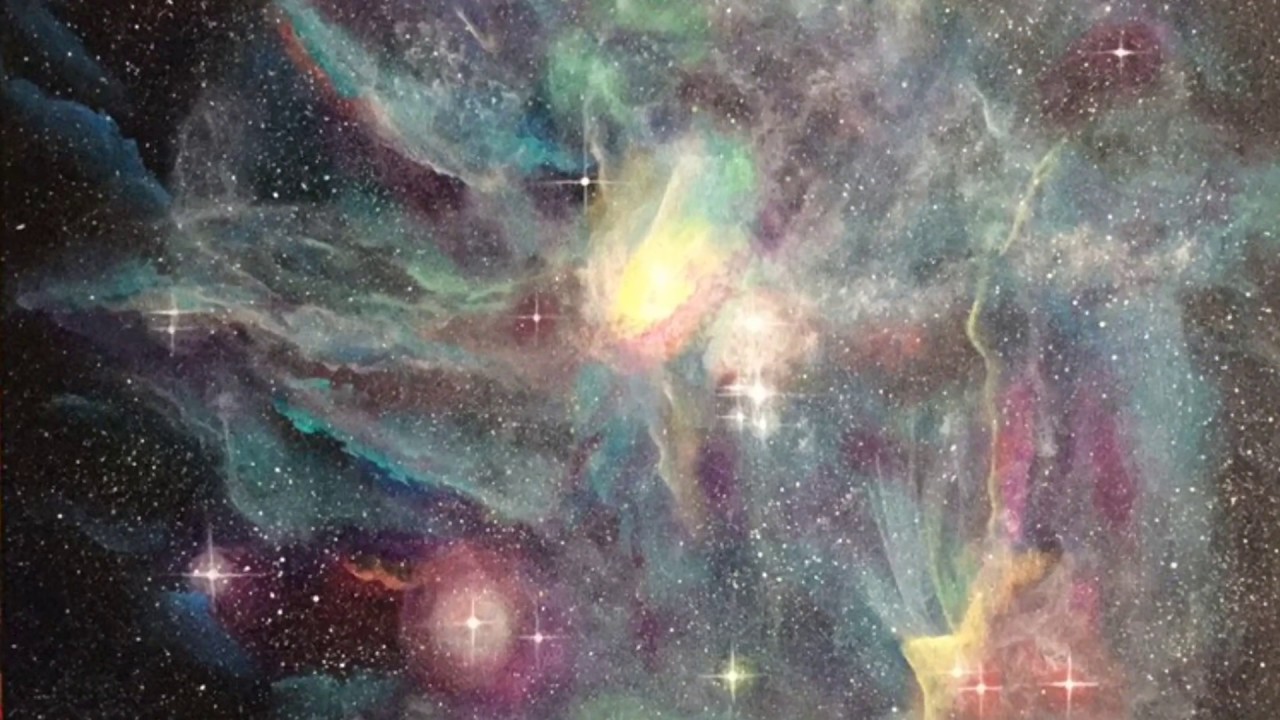 Acrylic Painting Colorful Space time lapse - YouTube