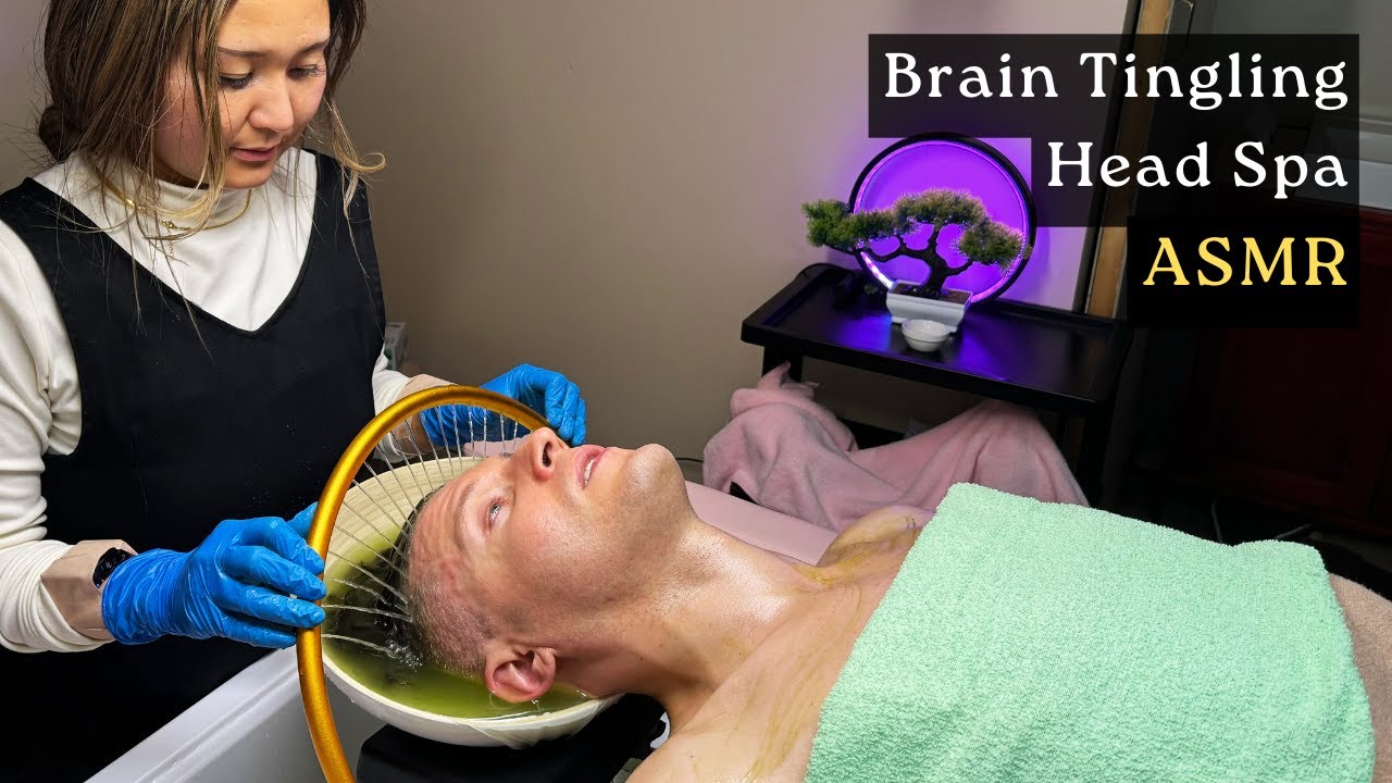 (ASMR) Headache Healing & Brain Tingling Head Spa by Japanese ...