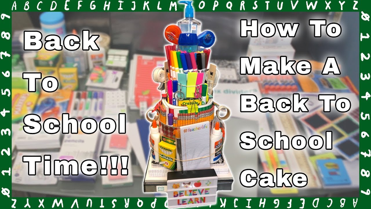 How To Make A Back To School Cake + School Supplies + Giveaway - YouTube