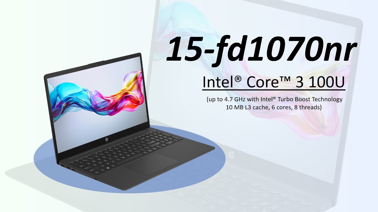 HP Laptop 15-fd1070nr, Intel® Core™ 3 100U (up to 4.7 GHz Turbo Boost ...