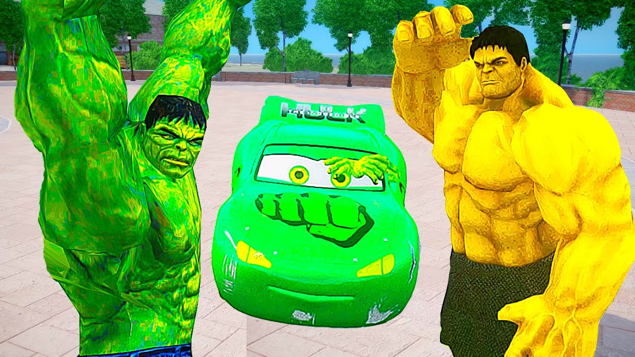Superhero Hulk flying at a police helicopter! Cartoons with children's ...
