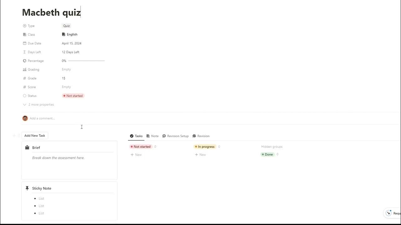 How to Use Quiz Template | Notion Student Planner - YouTube
