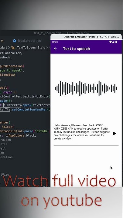 Flutter Text to speech package | Teaser | Flutter Challenge - YouTube