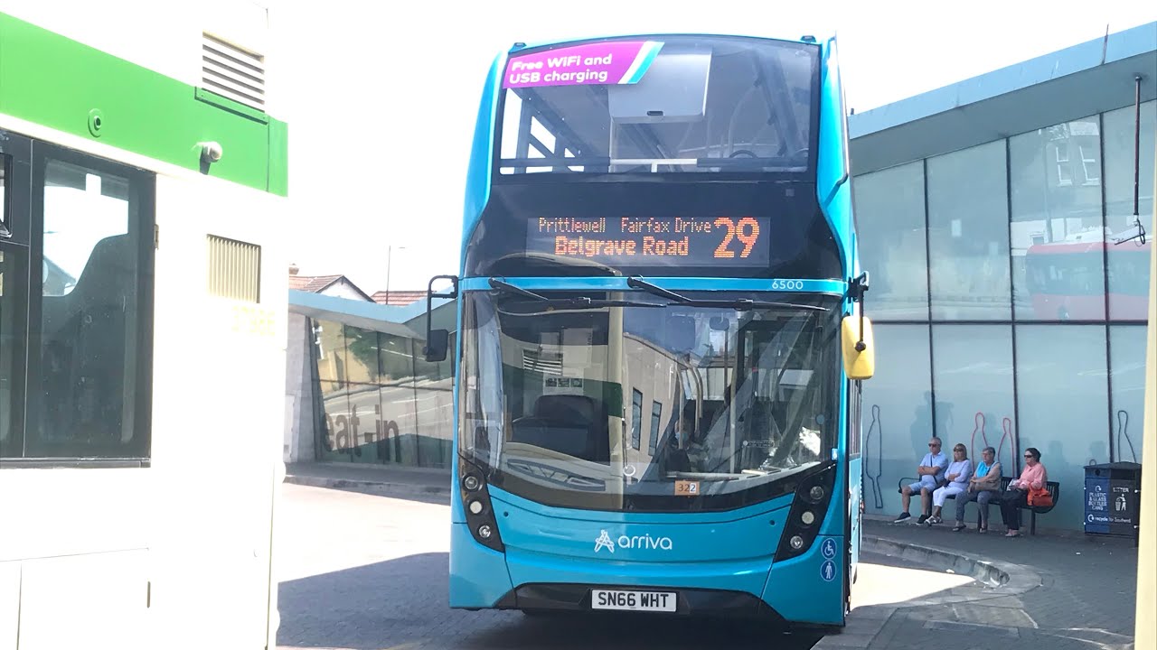 Route 29 Arriva Kent thameside E400 MMC ADL from Westcliff to Southend ...