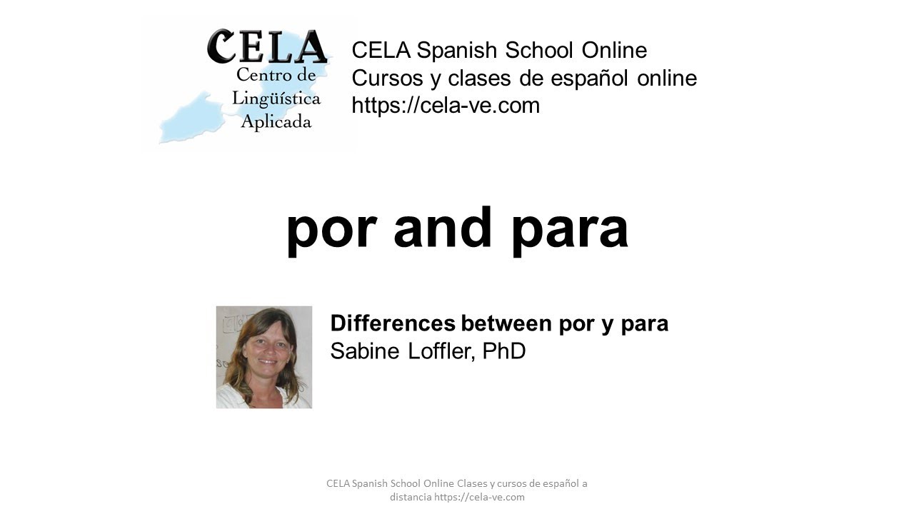 SPANISH prepositions por and para difference - YouTube