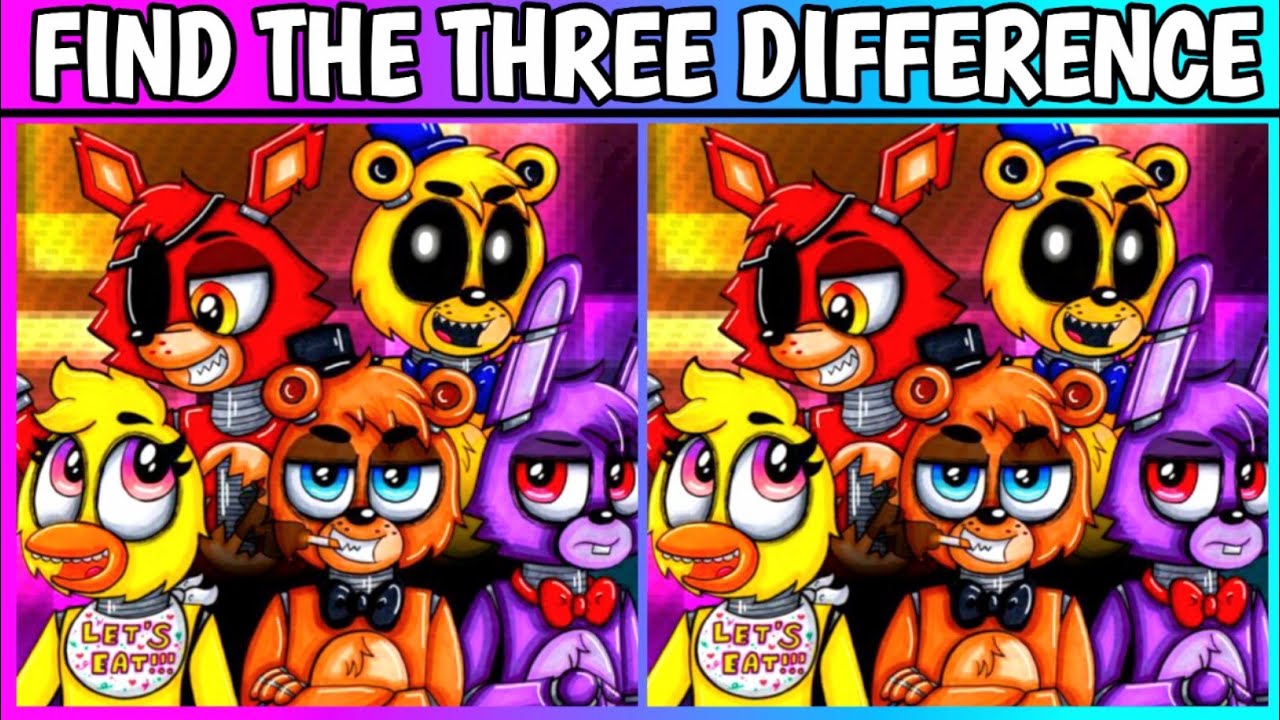 FNAF SPOT DIFFERENCE #puzzle 23 | FIND THE 3 DIFFERENCE FNAF | Find ...