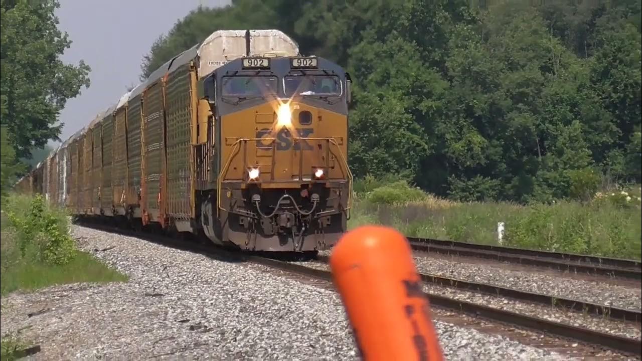 CSX M216 Autorack Train from Sterling, Ohio July 1, 2022 - YouTube