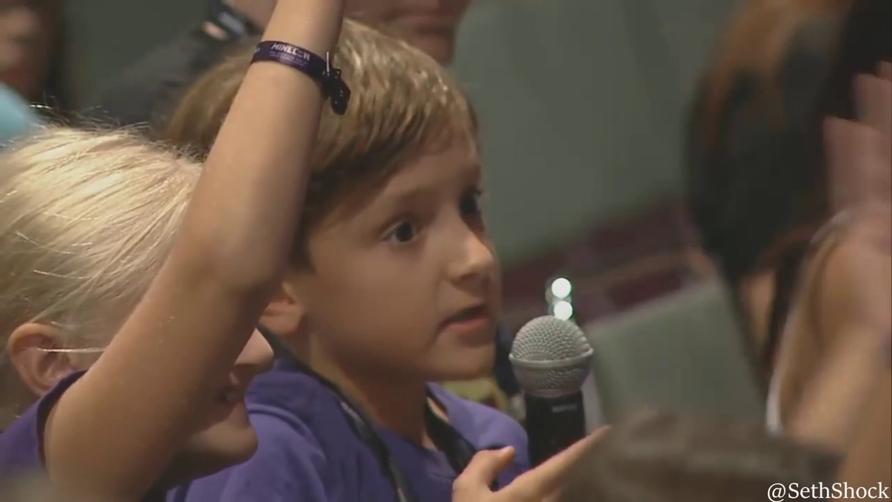 Kid at Minecon 2016 asks what we all wish we could answer - YouTube