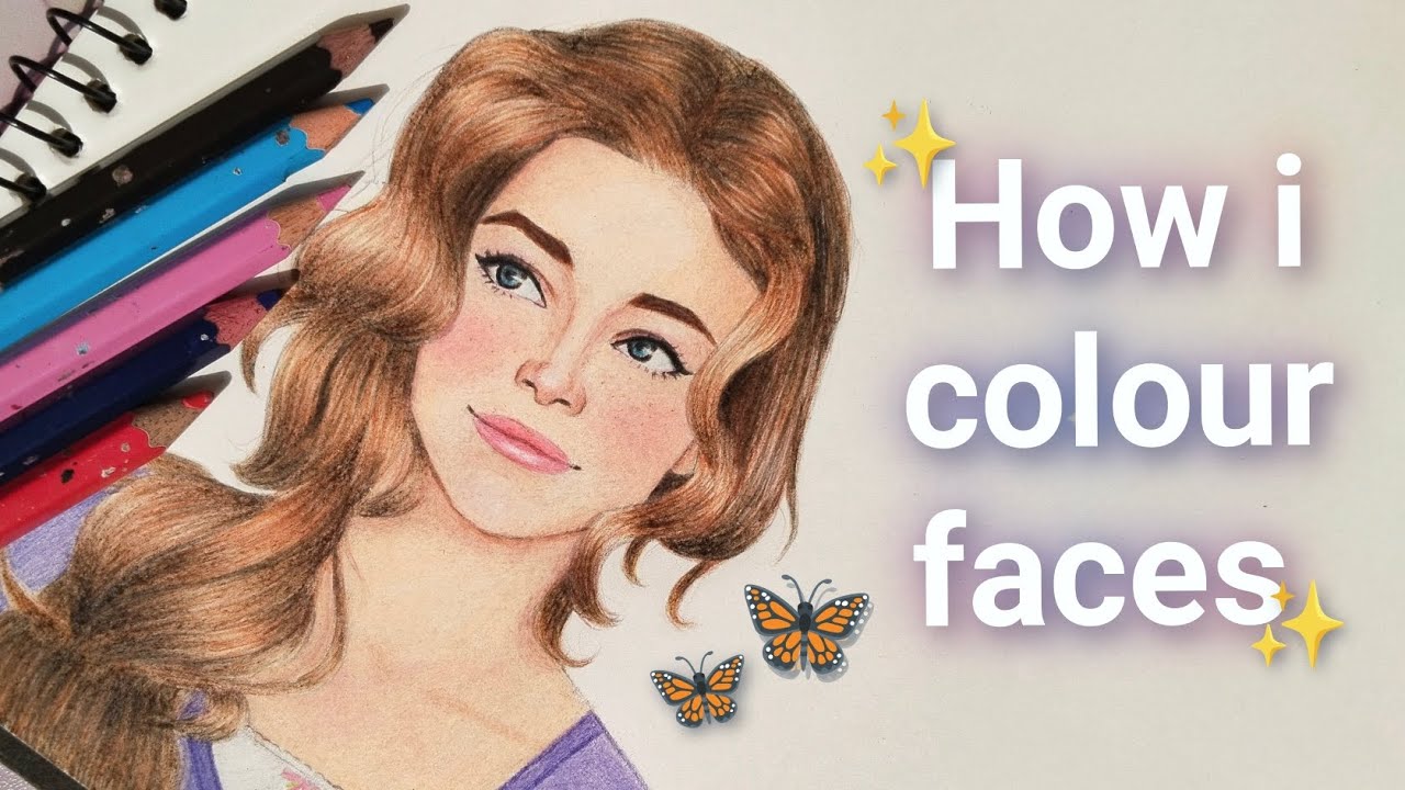 how i colour faces ( Drawings ) - oil pastels & pencil colours - YouTube