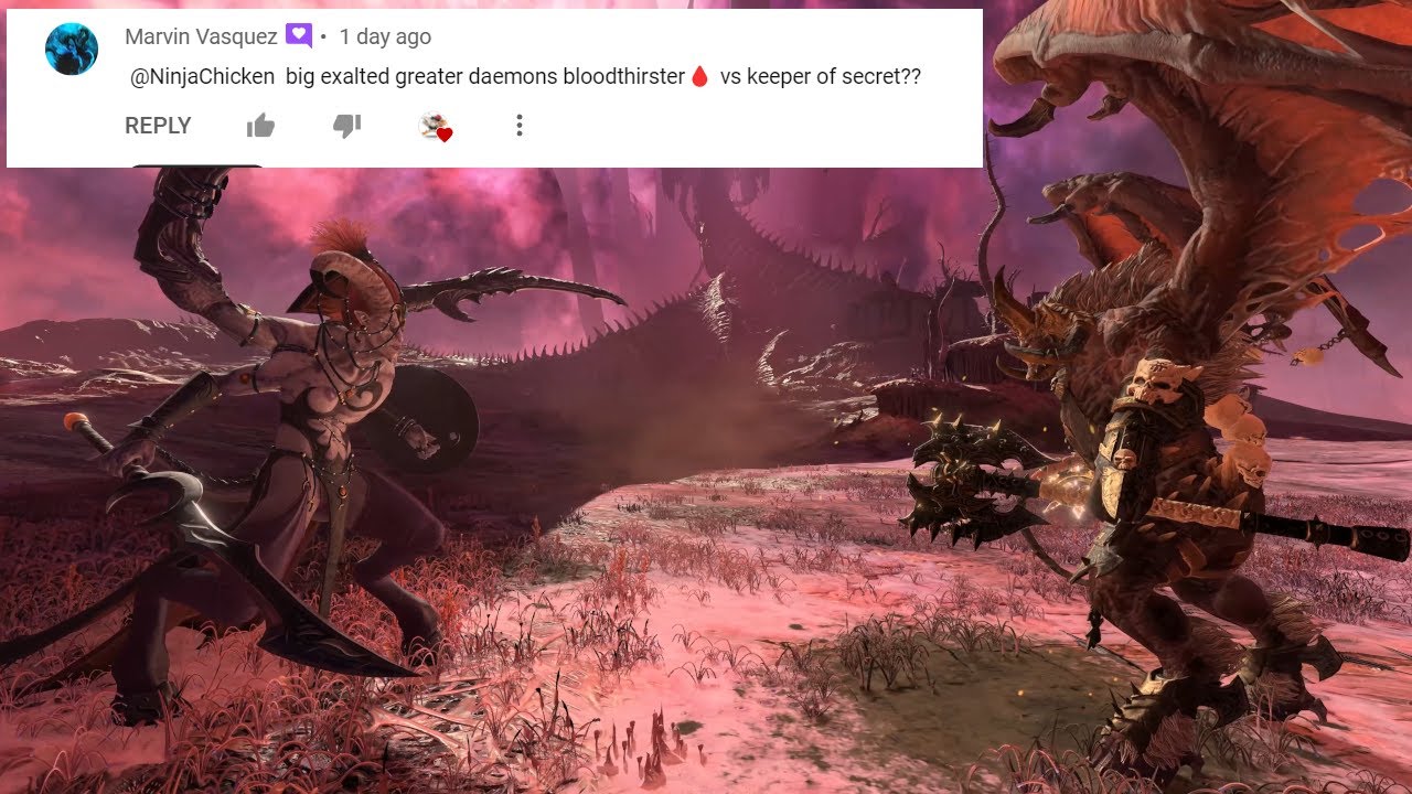 Exalted Bloodthirster VS Keeper of Secrets | Total War: Warhammer 3 ...