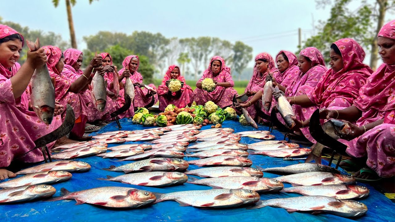 Silver Carp Fish Curry - 100 KG Macher Begun, Aloo, Fulkopir Torkari ...