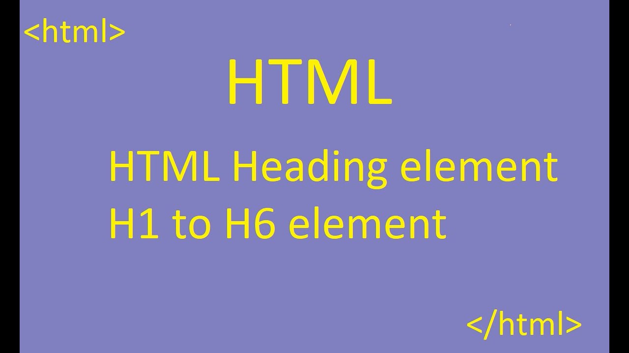 Html Heading element (heading tags) - YouTube