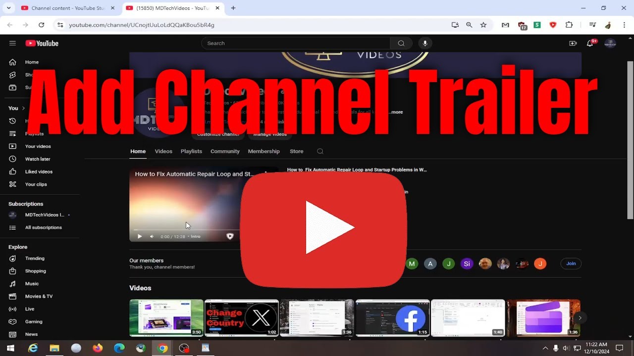 How to Add a YouTube Channel Trailer to Your YouTube Channel Homepage ...