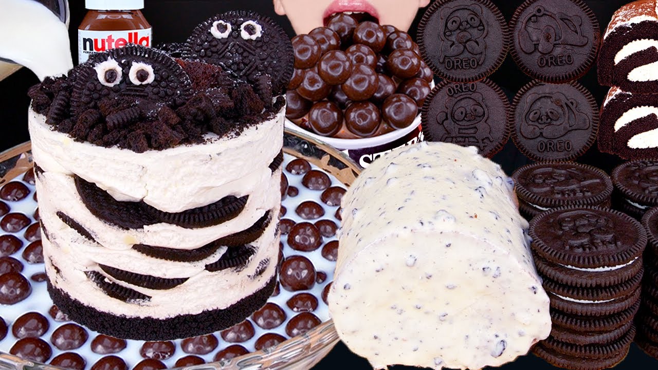Asmr Oreo Cake Maltesers Magnum Chocolate Ice Cream Nutella Dessert