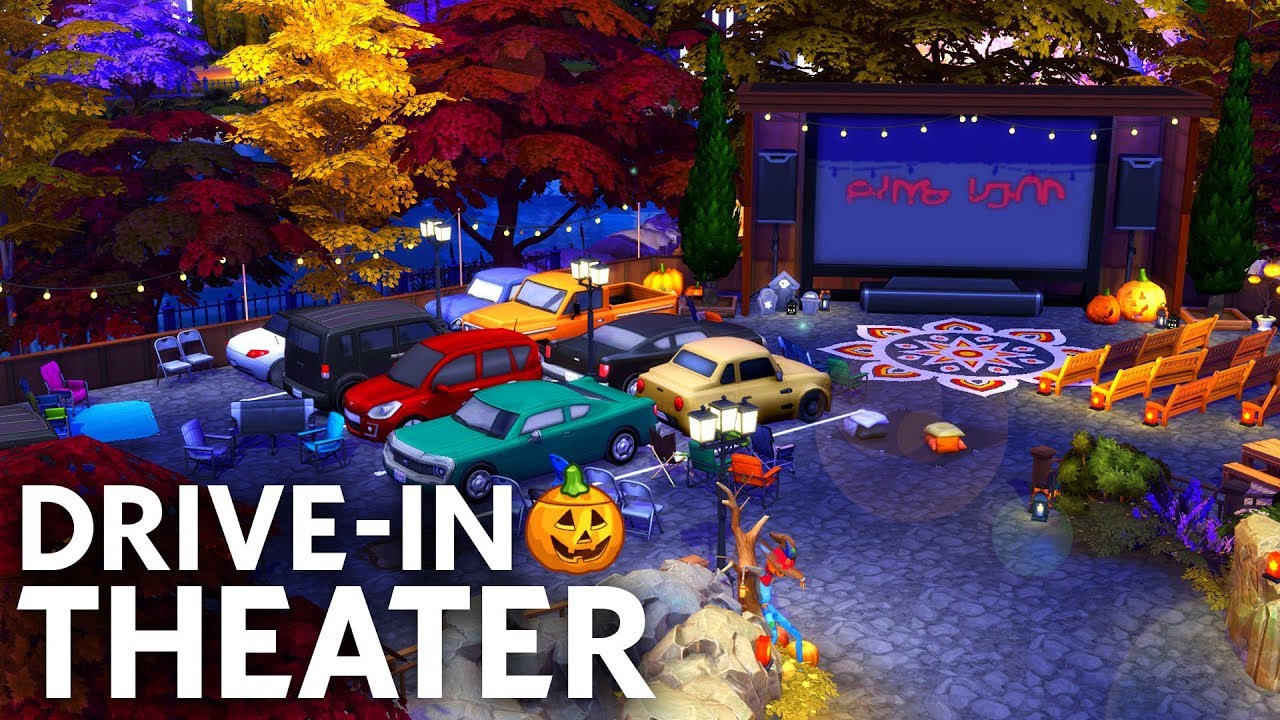 📽️ SPOOKY DRIVE-IN THEATER // Sims 4 Speed Build - YouTube
