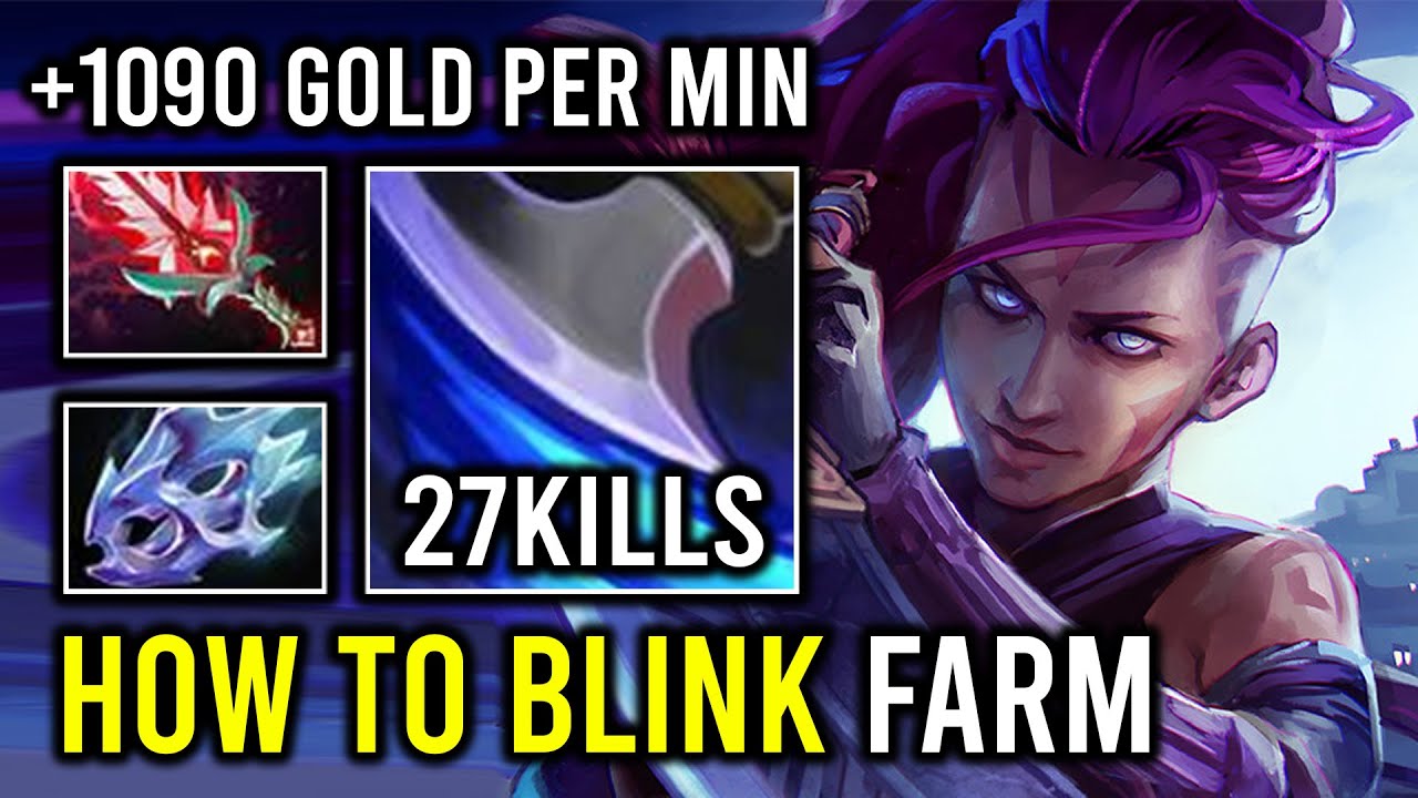 How to Blink Farming AM Like a Pro with 1090 Gold Per Min 1v5 Everyone on the Map Dota 2 - YouTube