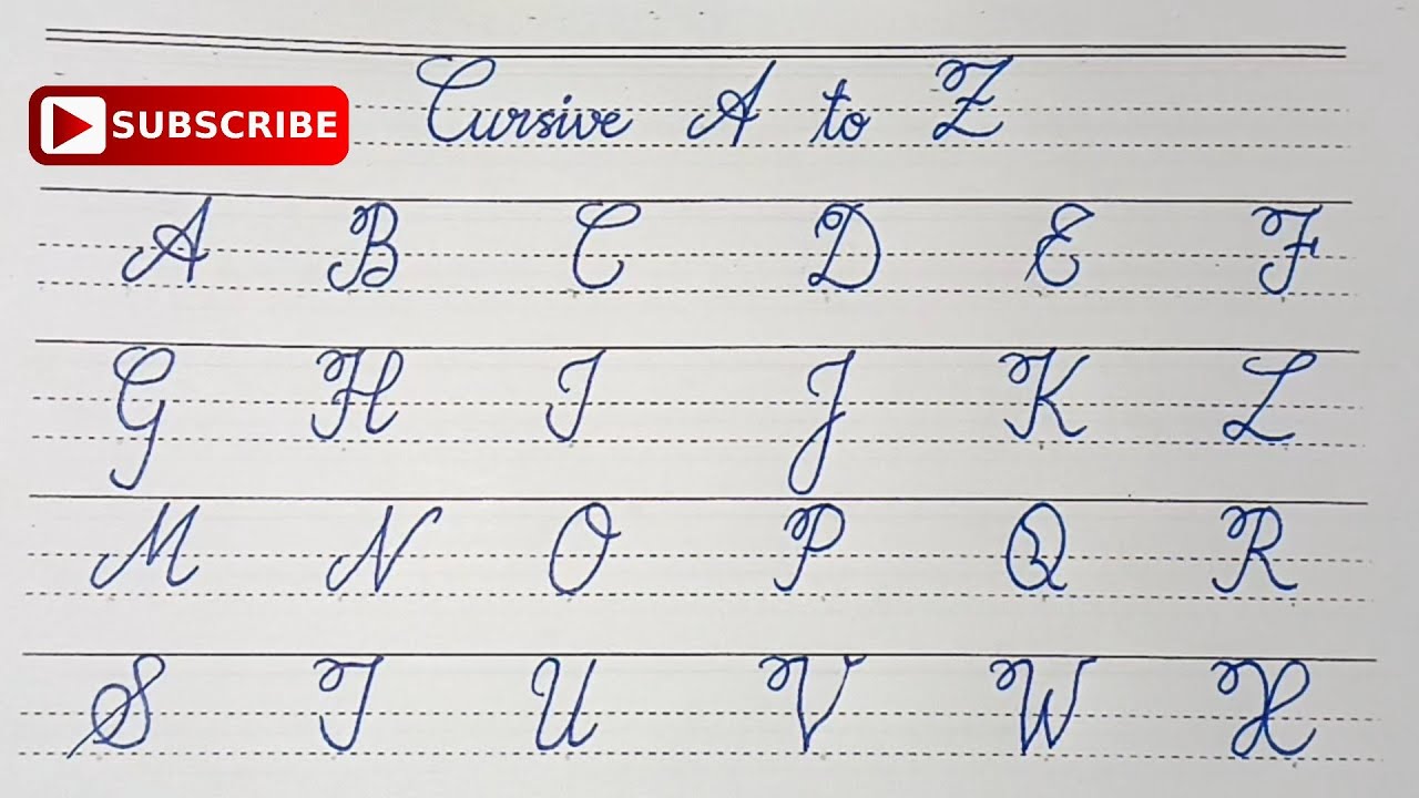 Cursive Writing A to Z Alphabets Capital Letters Alphabets Practice ...