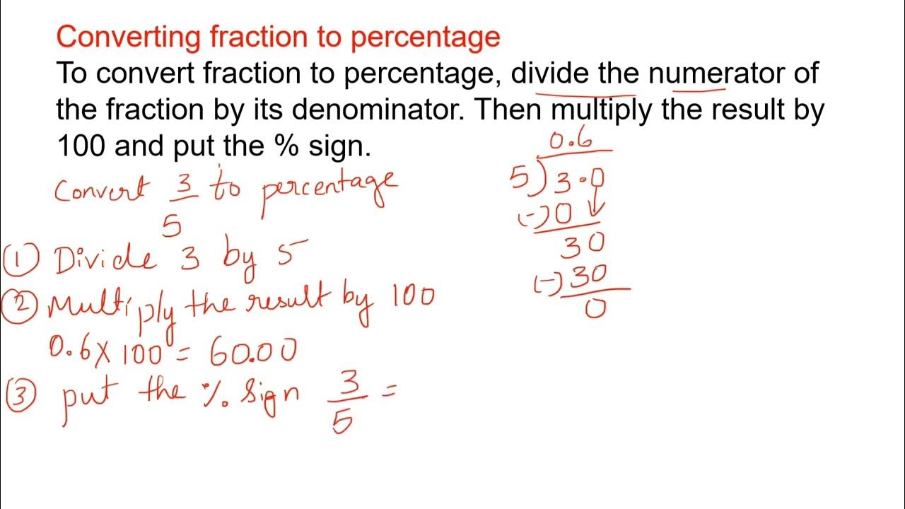percentage|converting Fraction into Percentage#class5 - YouTube