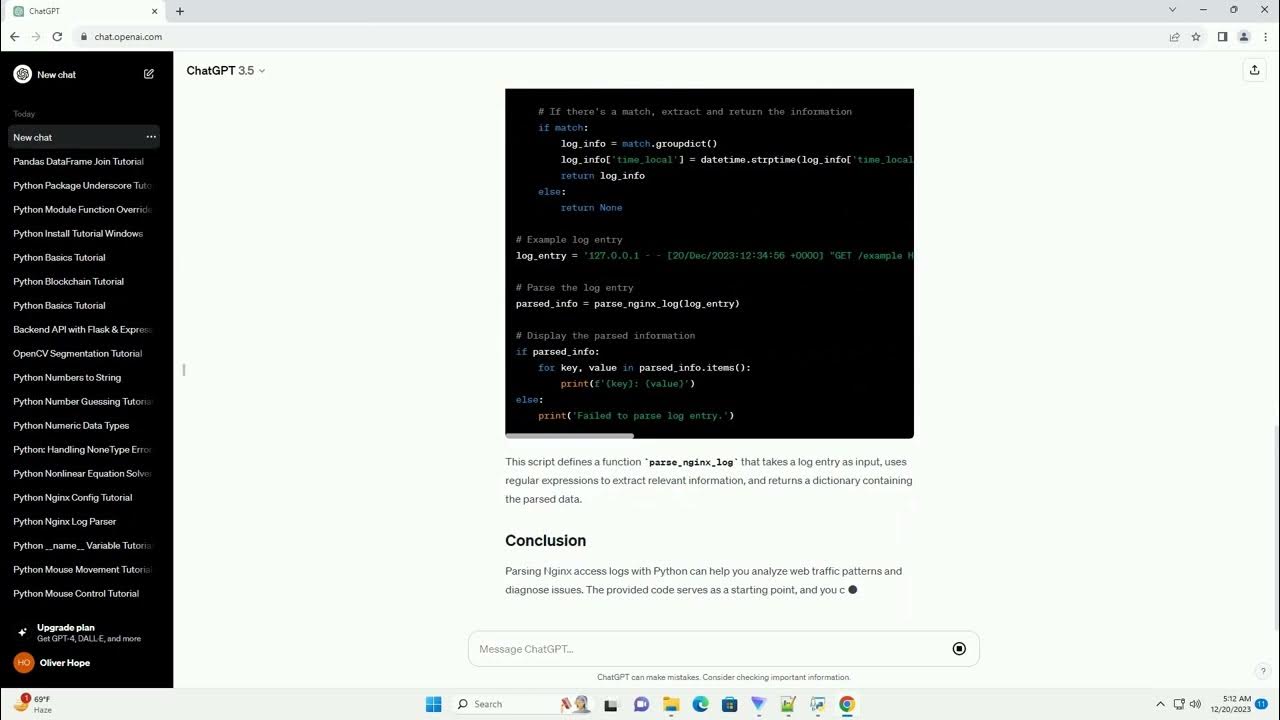 python parse nginx access log - YouTube