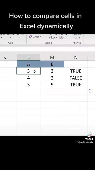 How to compare cells in Excel ? - YouTube