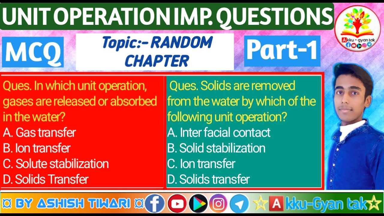 Unit operation important questions mcq part -1 by ashish tiwari. - YouTube