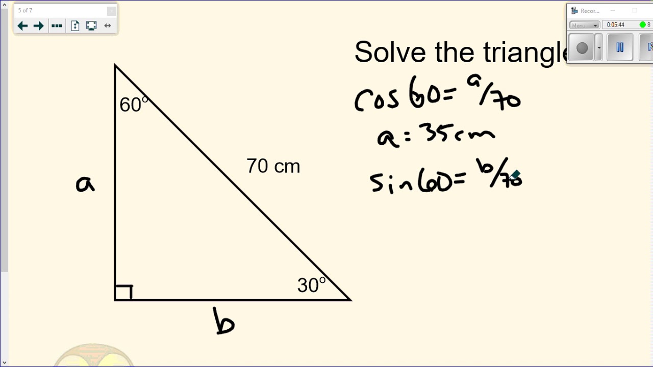 2D 7.6 Solving Right Triangles - YouTube