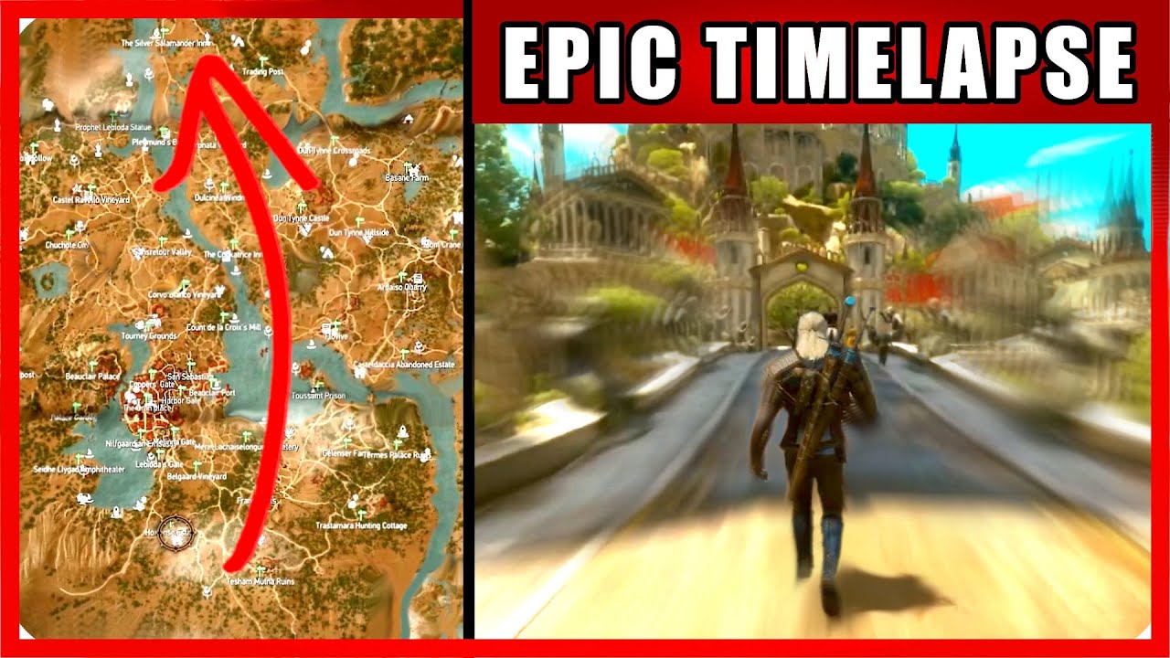 Walk Across The Map Timelapse | The Witcher 3 (Toussaint) - YouTube