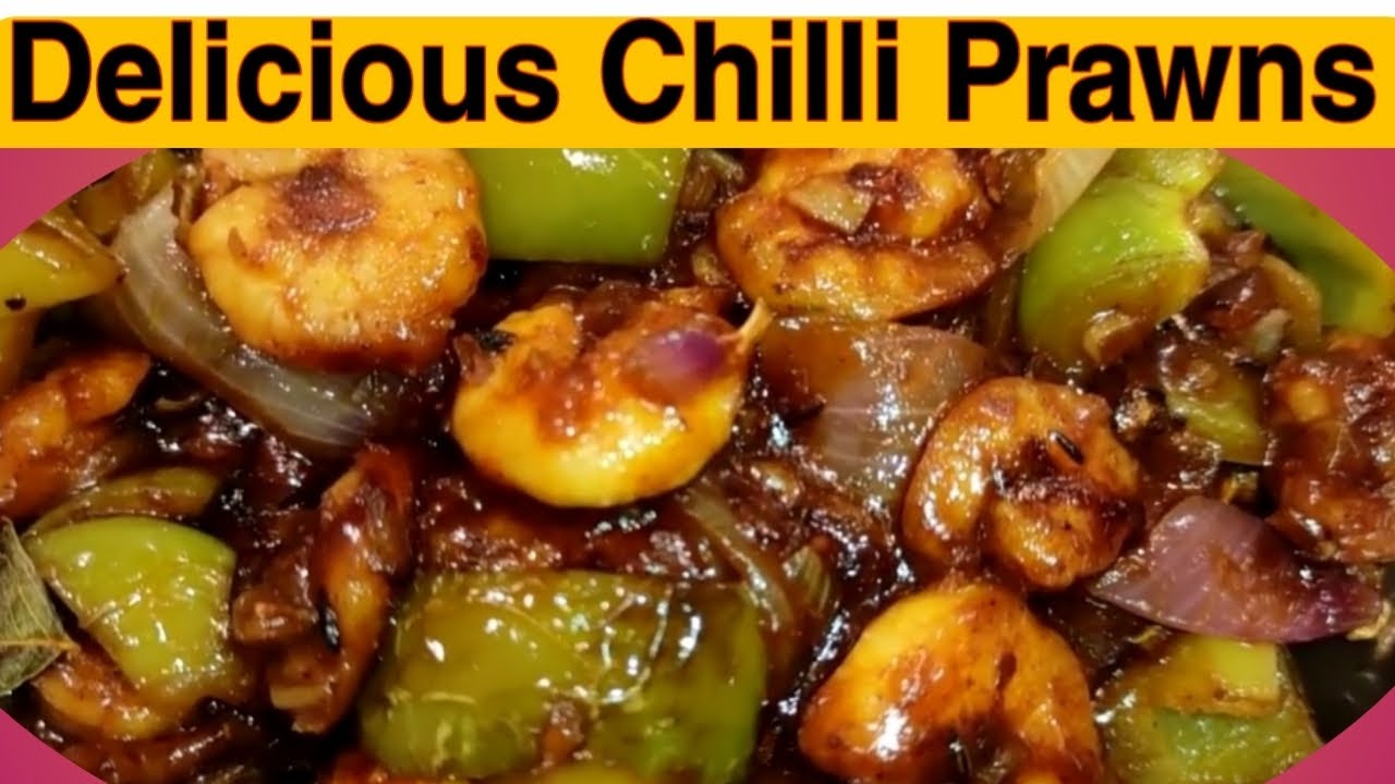 Delicious Chilli Prawn | Chilli Prawns Restaurant Style | Shrimp Chilli ...