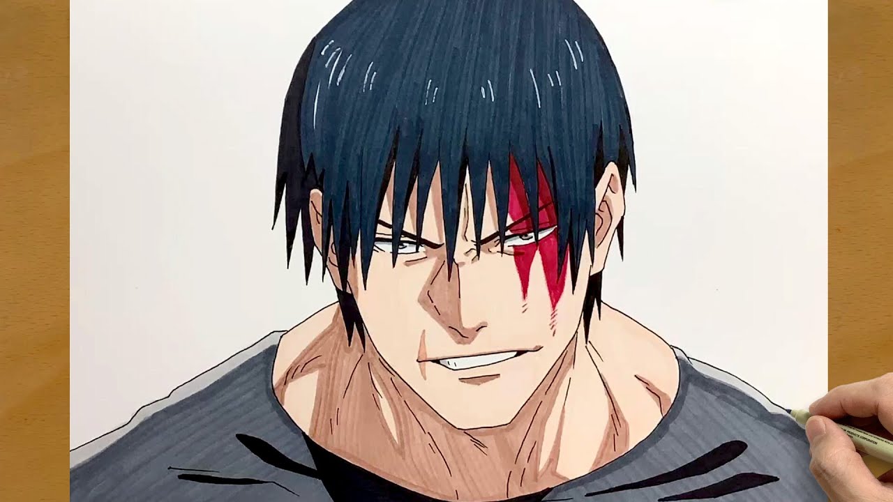 How to Draw Toji Fushiguro from Jujutsu Kaisen || Anime Sketch || Step ...