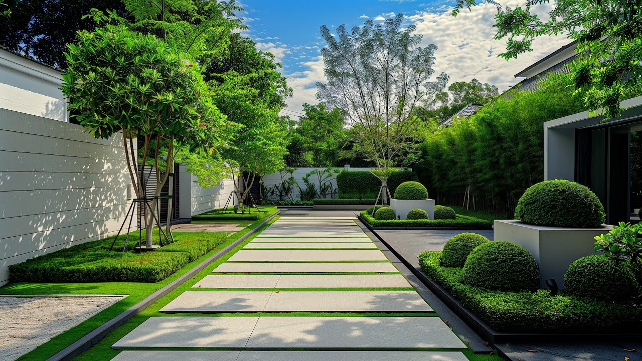 Front Yard Landscaping: Creating a Welcoming Entrance with Rows of ...
