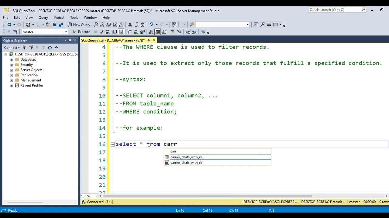 "Mastering SQL Series: Understanding WHERE Clause in SQL - Part 16" #sql #sqltutorial - YouTube