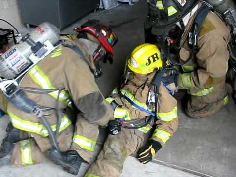 RIT Training: Removal of a Firefighter Up Stairs - YouTube
