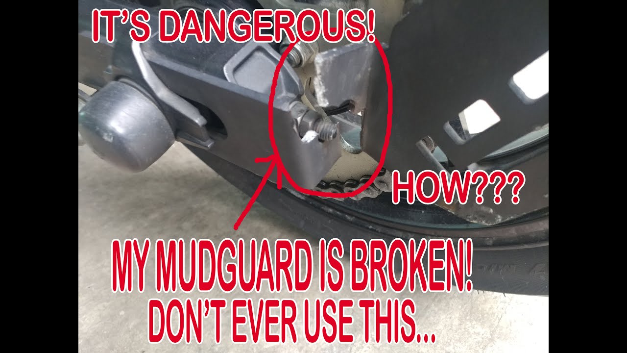 Aftermarket mudguard was broken? Why? - YouTube